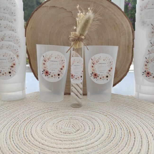 Gobelet réutilisable personnalisé thème bohème - Carmela Créations